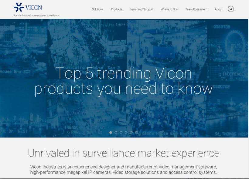 Vicon launches corporate website redesign | Security Info Watch